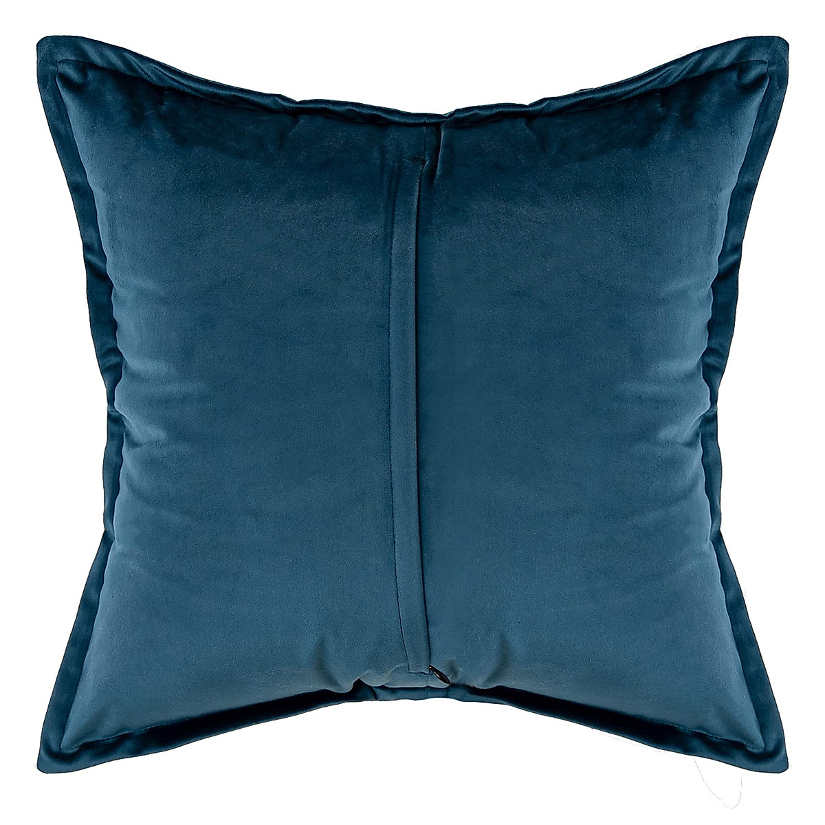 Yangest Blue Decorative Velvet Throw Pillow Cover with Cloth Texture Patchwork Cushion Case Modern 18x18 Inch Pillowcase for Sofa Couch Bedroom Living Room Home Decor