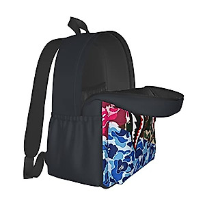 Oyleames Shark Teeth Camo Backpacks Travel Laptop Daypack Big Capacity Bookbag Fashionable And Durable