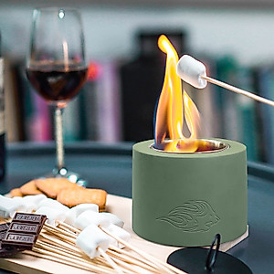 Mini Tabletop Fire Pit Bowl - Portable Rubbing Alcohol Table Top Fireplace Indoor Marshmallow Roaster Long Time Burning Smokeless Odorless with Fire Extinguisher
