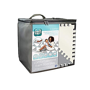 Gelli Mat - Comfort Playtime Foam - 72 Piece Baby Play Mat Interlocking Foam Floor Tiles - Grey/White. Multiple Creative Designs. Water-Resistant, Non-Toxic, Hypoallergenic. Great for any Room!