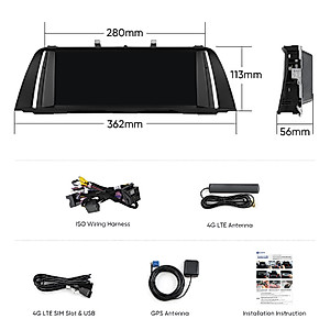 for BMW 5 Series F10 F11 (2013-2016) NBT Upgrade Radio Stereo Car Radio Qualcomm 665 (4GB + 64GB) Built-in 4G LTE GPS Navigation Wireless Apple CarPlay Android Auto10.25 inch Touch Screen 1920 x 720