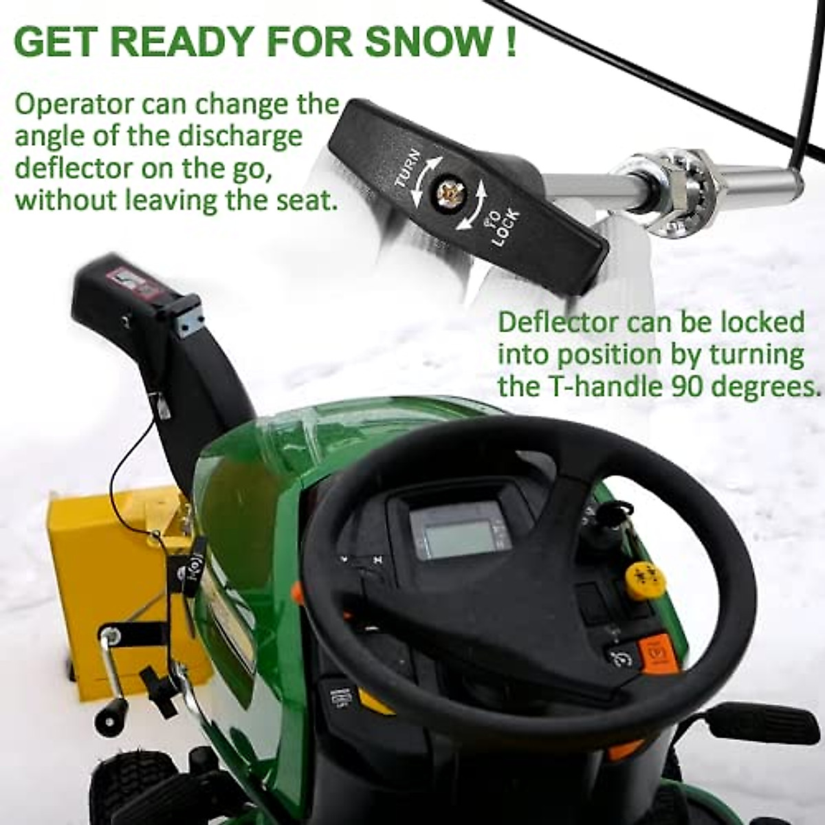 Snowblower Cable Replaces for John Deere AM132704 Snow Thrower, Tractors, Snow Blower GX, GT, LX, 100 Series 345 355 425 445 455 X565 X475 X720 Deflector Push Pull Spout Control Input Cable