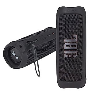 Boomp's JBL Flip 6 Bluetooth Speaker Kit: Portable Wireless, Powerful Rich Sound & Deep Bass, IP67 Rated Waterproof Speaker, with Silicone Protective Case & USB Type-C Wire - Black