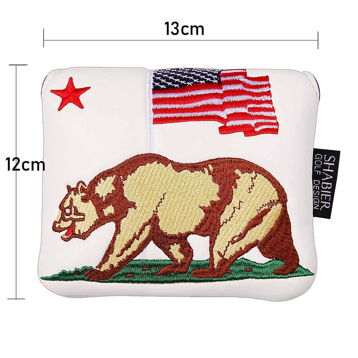 Golf large mallet headcover for Taylormade MySpider X Putter, MySpider Tour putter (Brown bear)