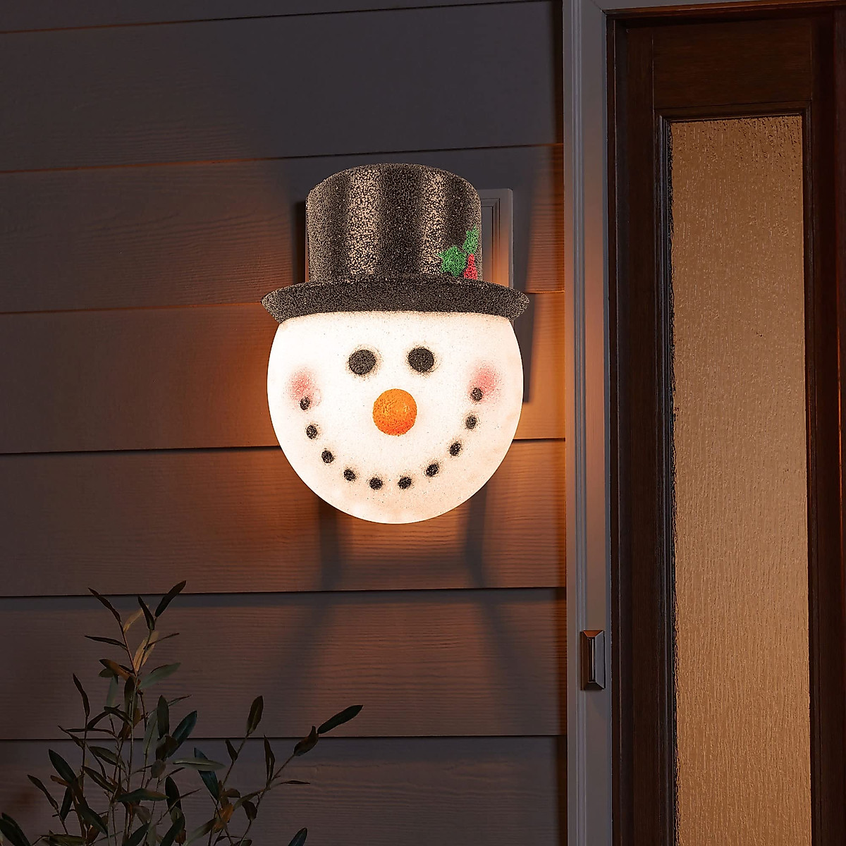 Hourleey 2 Pack 12 Inch Snowman Christmas Porch Light Covers, Outdoor Christmas Decorations, Holiday Snowman Light Covers for Porch Lights, Garage, Front Door