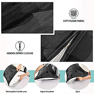 Black Grey Camouflage Pillow Cases King Size Velvet Pillow Covers Super Soft Decorative Pillowcase with Zipper for Women Men Bedroom Sofa Couch