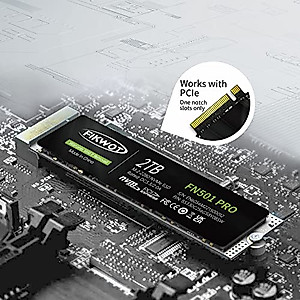 Fikwot FN501 Pro 2TB NVMe SSD - M.2 2280 PCIe Gen3 x4 Internal Solid State Drive with Graphene Cooling Sticker, Up to 3,500MB/s, SLC Cache 3D NAND TLC, Compatible with Laptop & PC Desktop