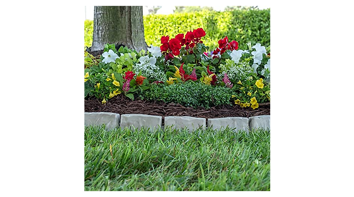 EasyFlex No-Dig Landscape Edging | Stone-Look Garden Border Kit