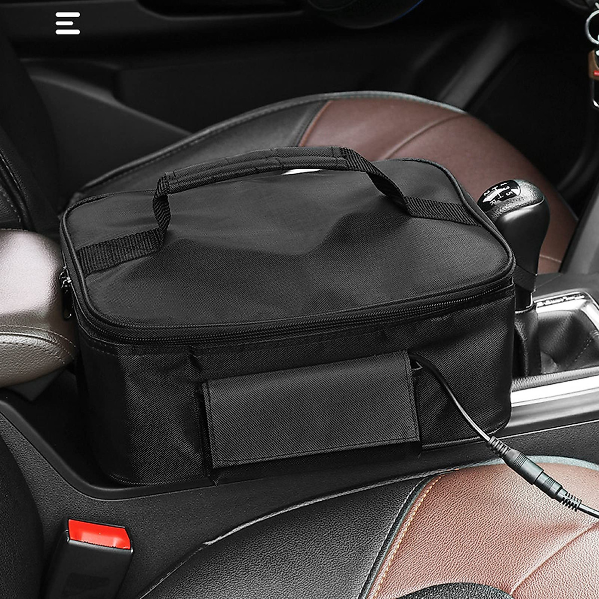 Portable Oven,12 V Car Food Warmer Portable Mini Microwave Electric Food Heated Picnic Box Lunch Box 11.0x7.9x4.7in for Business Trip Travel,Camping