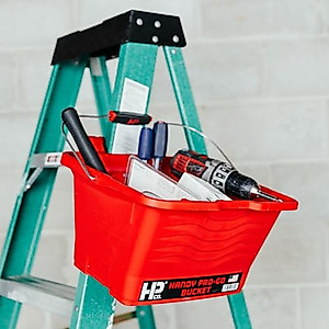 HANDy Paint Products Pro-Go Bucket Paint and Tool Bucket with Brush Holder That Attaches to Most Ladders, 1 Gallon, Red