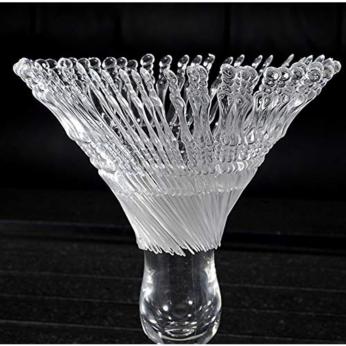 400Pcs Disposable Plastic Fruit Forks - Cocktail Sticks Plates Picks for Party Supplies Cake Snack Dessert Tasting Appetizer Forks Set (Clear)