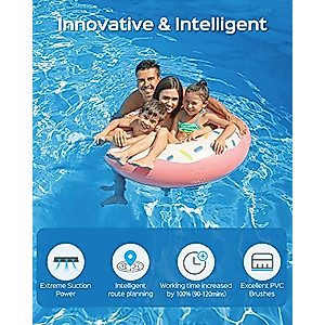 WYBOT Cordless Robotic Pool Cleaner, Ultra Strong Suction, Wall Climb Pool Vacuum with Intelligent Route Planning, Lasts 110Mins, Triple-Motor, Ideal for In-Ground Pools Up to 60 Feet (Black)