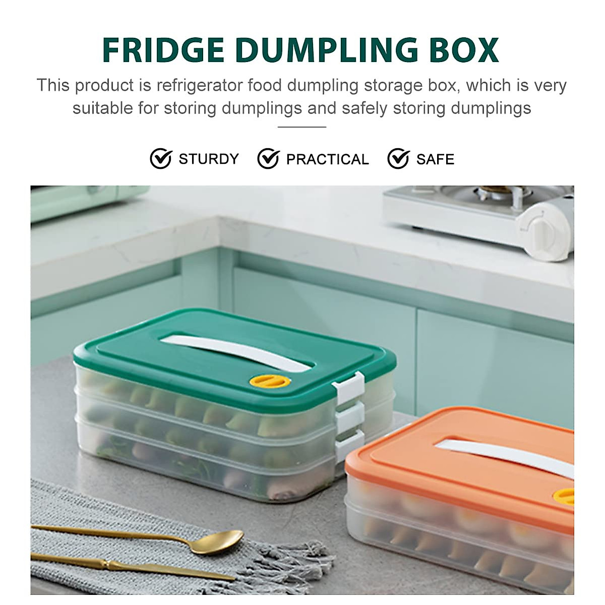DOITOOL Refrigerator Drawer Organizer Refrigerator Food Storage Box Box Crisper Plastic Ravioli Plate Dumpling Organizer Box Fridge Egg Organizer
