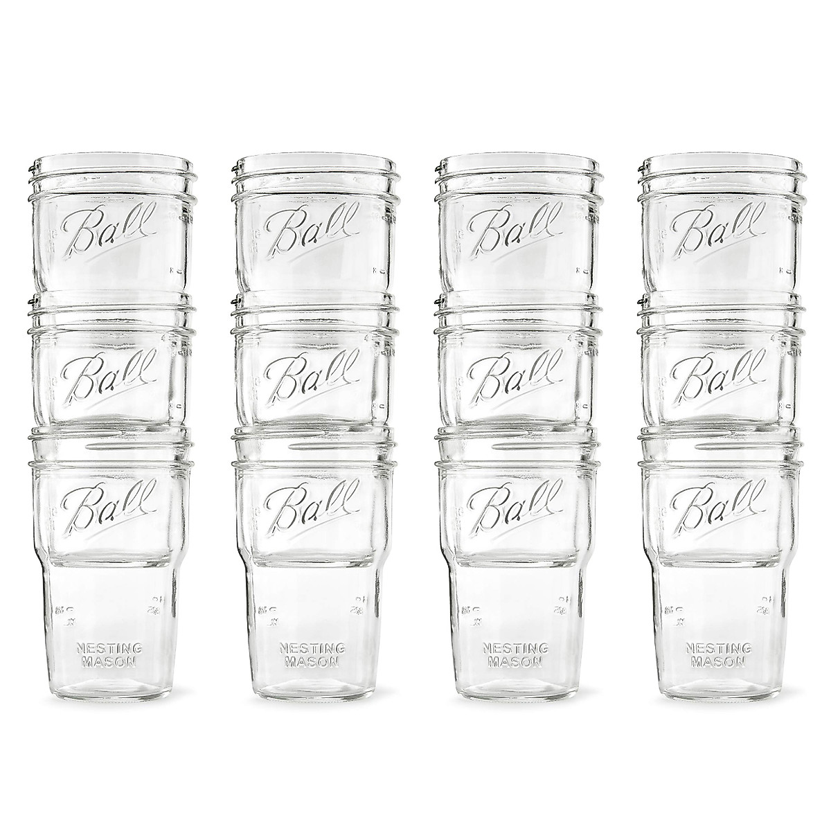 Ball Nesting Mason Jar Set, Wide Mouth, Pint, 12-Pack