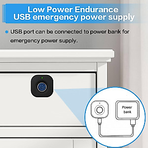 Fingerprint Lock for Cabinet,Smart Biometric Drawer Lock with USB Key,Keyless Hidden File Cabinet Wardrobe Lock, Finger Print Locks for Cabinet,Drawer,Wooden Furniture