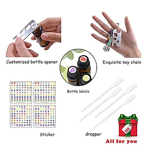 BES CHAN Essential Oil Carrying Organizer Storage Case (Carry Handle On Top) Holds 48-68 Small Bottle Box/Roller Bottles for 5ml 10ml 15ml 20ml 30ml /1oz with Free Writable Labels Opener