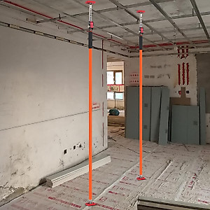 Cabinet Adjustable Support Pole, Upper Hand Work Support for Cabinet Jacks 3rd Hand Support System with Adjustable Length Non-Slip Pads and Telescopic Pole，Extends from 57" to 114", 2 Pack