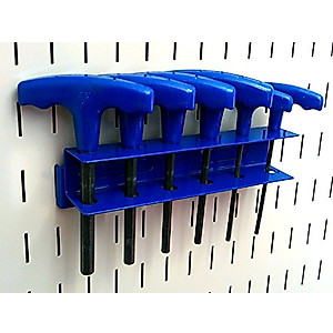 Wall Control Pegboard Screwdriver Holder Bracket Slotted Metal Pegboard Accessory Pegboard and Slotted Tool Board – Blue