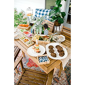 Mud Pie Garnish Bar Set, tray 5 1/2" x 15" | fork 7", White
