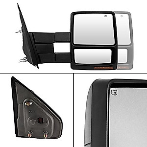 AKKON - For 2004-2014 Ford F150 Power + Heated + LED Signal + Puddle Tow Side V2 Style Left + Right Side Mirror