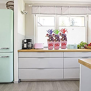 Uestamu Scary Halloween Decorations, Popcorn Clown Sculpture, Creepy Killer Clown Head Popcorn Decorations for Halloween Party Haunted House Props (A)