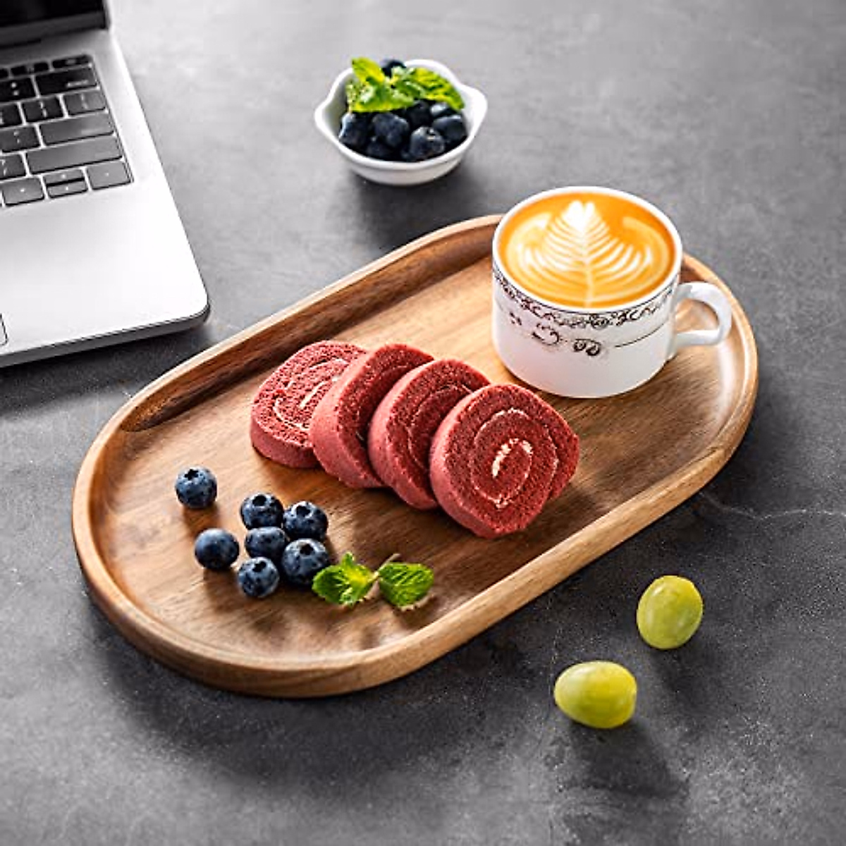 BF BILL.F SINCE 1983 Wood Plates Set of 3 Acacia Wooden Dinner Plates Serving Trays 12 Inch Rectangular Wooden Serving Platters for Home Decor, Food, Vegetables, Fruit, Charcuterie, BBQ Serving Tray