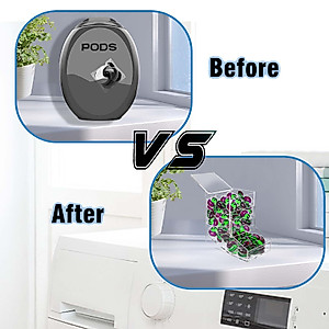 Gnjoyxuan Laundry Pods Container, Acrylic Candy Dispenser with 2 Lid, Dishwasher Pod Holder, Laundry Organization for Laundry Room, Home, kitchen, Office Used- Stand or Wall Mount