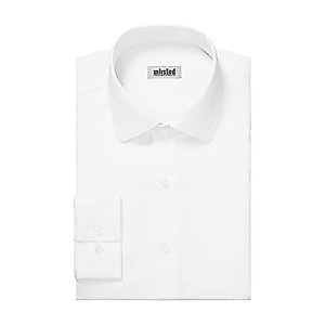 Unlisted by Kenneth Cole mens Slim Fit Solid Dress Shirt, White, 15-15.5 Neck 32 -33 Sleeve US