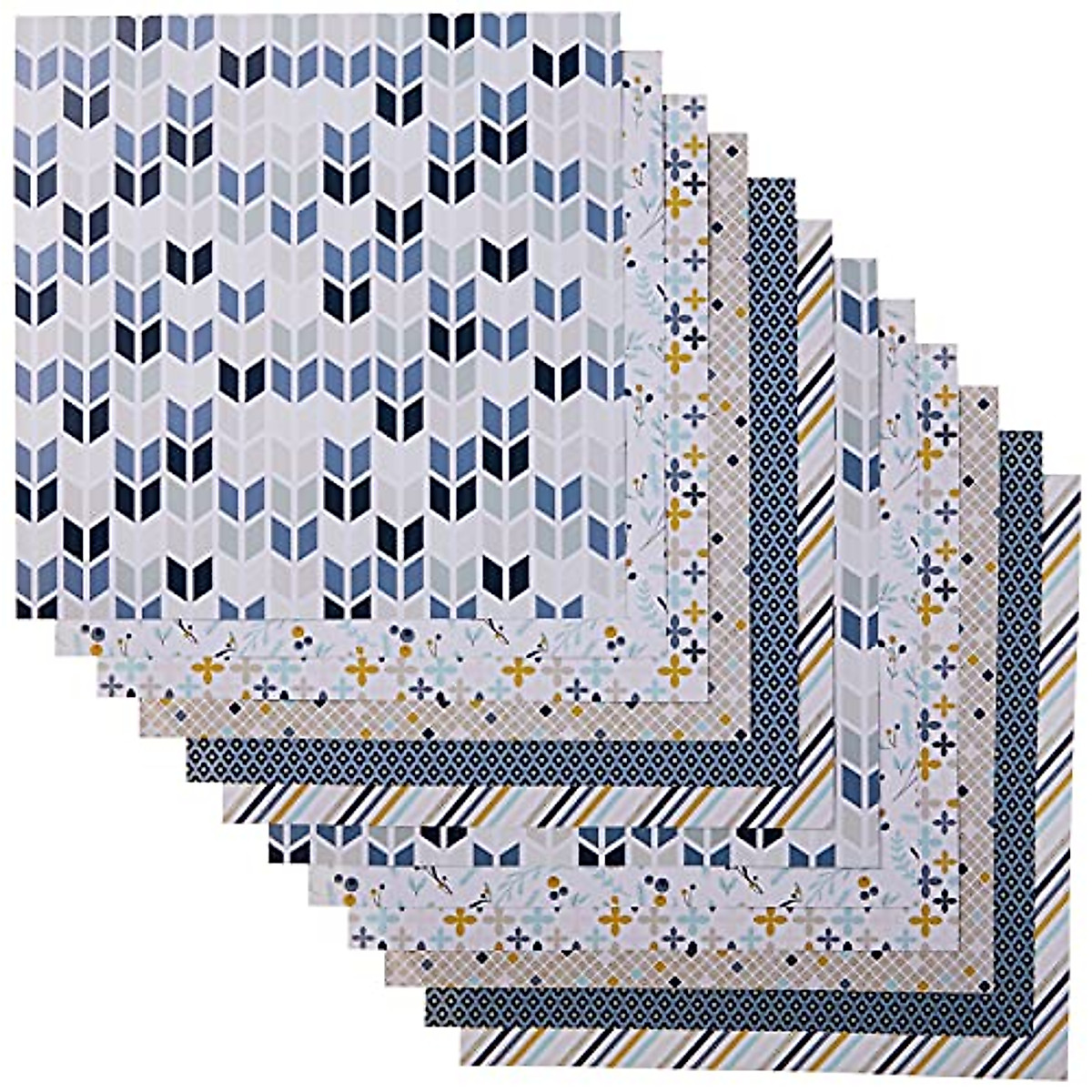 Scrapbook Customs 37495 Themed Paper Scrapbook Kit, Navy Mustard