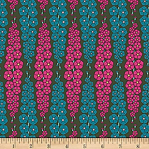 Art Gallery Fabrics Art Gallery Loved to Pieces Gladiolumns Pinkbluem Fabric, Blue