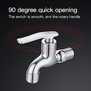 SUBMARINE Silver Brass Outdoor Faucet, G1/2 Inch Interface Wall-Mounted Faucet, Used for Bathroom Mop Sink, Kitchen Sink, Balcony and Garden (Chrome Plated)