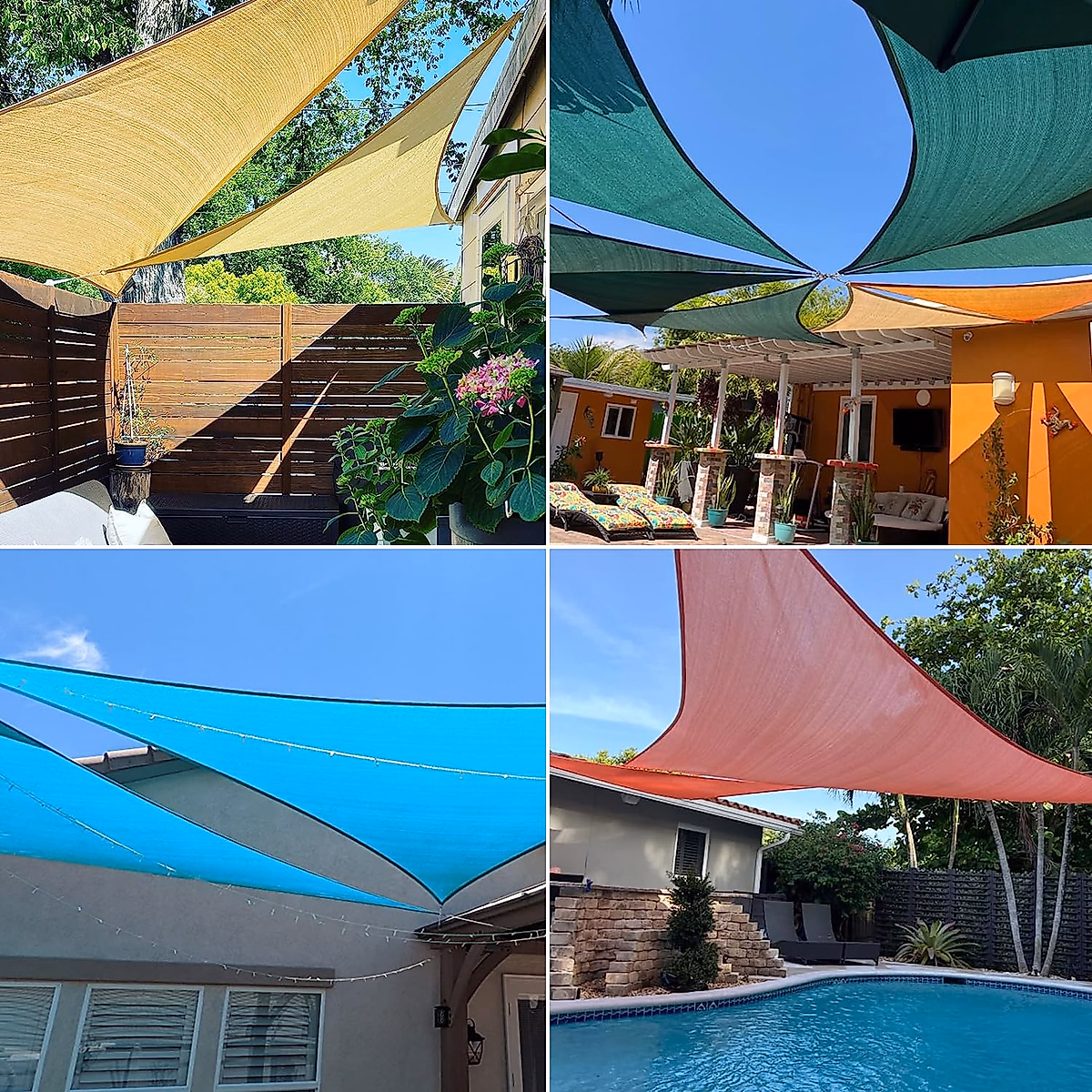 Coarbor 12' x 12' x 12' Sun Shade Sail Canopy Sunshade Outdoor Heavy Duty Triangle Fabric Cloth Screen for Patio Garden Yard Deck Pergola Canopy Blue