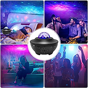 Aureday Star Projector, Galaxy Night Light Projector for Bedroom with APP/Remote Control, Starry Light Projector with Bluetooth Speaker for Baby Kids Adults Gaming Room/Decoration/Birthday/Party