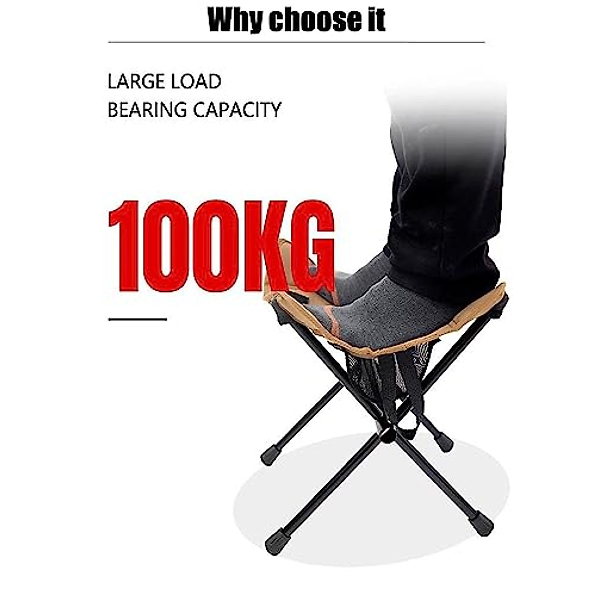 AnYoker Camping Chair, Portable Folding Chair, Beach Chair, Lightweight Hiking Chair,Compact Chair（Black/2pack）