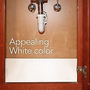 Resilia Premium Under The Sink Mat- Large Universal Size, Cut to Fit Cabinets, Shelf & Drawer Liners, Thick Plastic Diamond Plate Surface, 24 x 48 inches, Pure White