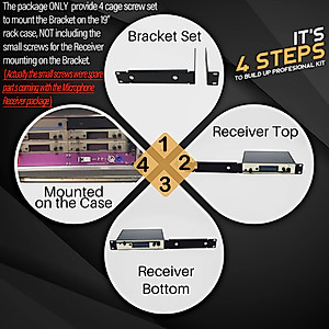 Rack Mount Kit Fit for Senheiser ew G 3 G 4 (ew100 135 300 335 835 845 935 945) Singe Receiver GA 3 GA 4 Mounting on 19 Inches Standard Installation Hardware