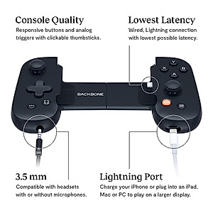 BACKBONE One Mobile Gaming Controller for iPhone - Turn Your iPhone into a Gaming Console - Play Xbox, PlayStation, Steam, Fortnite, COD, Genshin & More [1 Month Xbox Game Pass Ultimate Included]