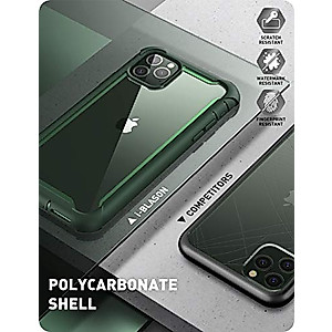 i-Blason Ares Case for iPhone 11 Pro Max 2019 Release, Dual Layer Rugged Clear Bumper Case with Built-in Screen Protector (Green)