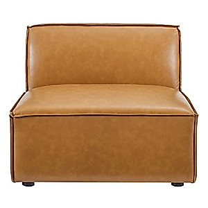 Modway Restore Vegan Leather Sectional 3-Seater Sofa in Tan