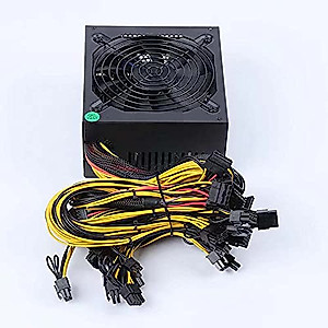 1800W Mining Power Supply Support 8 GPUs GPU Mining Rig, for ETH Bitcoin Ethereum Miner with Auto-Thermally Controlled Fan Supply,Designed for US Voltage 110V