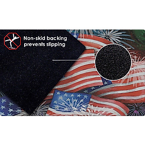 Toland Home Garden 800047 Sparkling Old Glory Summer Door Mat 18x30 Inch 4th of July Outdoor Doormat for Entryway Indoor Entrance