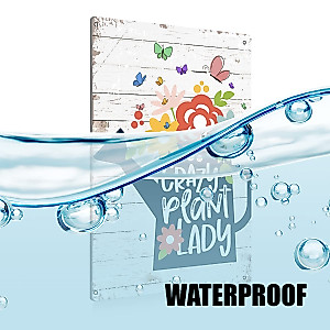 BEASTZHENG Funny Farmhouse Crazy Plant Lady Sign Metal Tin Sign Wall Decor - Rustic Tin Sign for Home Porch Garden Decor Gifts - 8x12 Inch