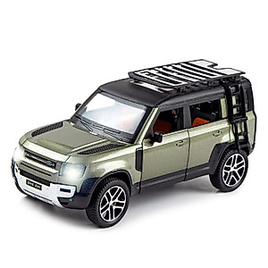 1/24 Scale Diecast Model Car Toy Collection for Land Rover Defender 110, Kids Gift,with Sound Light