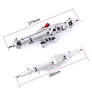 RZXYL Aluminum Front and Rear Axle for 1/10 Axial Wraith 90018 90048 90053 90018 90020 90045 90056 RR10 RC Model Crawler Car (Silver)