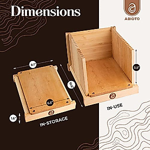 Bread Slicer for Homemade Bread (Hard Maple Wood) – 4 Different Thickness Options for Even and Consistent Bread Slices - Compact Foldable Bread Slicing Guide with Optimal Knife Grooves