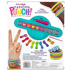 Just My Style Fashion Punch Style & Stitch Loom, Friendship Bracelet Kit, Jewelry Making Activity, Great for Birthday Parties, Sleepovers & Travel, Arts & Crafts for Kids Ages 6, 7, 8, 9