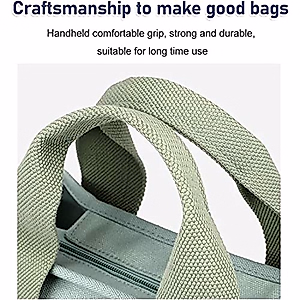 KRAEK Large Capacity Multi-Pocket Handbag Women's Canvas Tote Purses Crossbody Bag Vintage Tote Bags for School College(A-Green,Long Shoulder Straps)