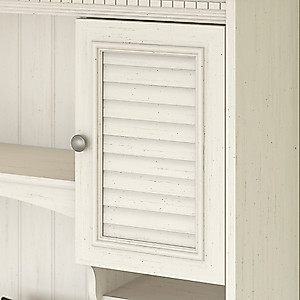 Bush Furniture Fairview Computer Desk with Hutch and 2 Drawer Lateral File Cabinet, Antique White