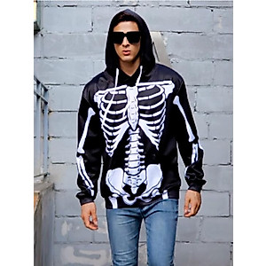 uideazone Boys Hoodies Sweatshirt Tops Funny Skeleton Sweater Pullover Mid-Weight Tracksuit Tops with Pocket Jumper Streetwear …