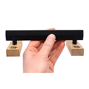 Teak Tuning Straight Fingerboard Rail - Guard Rail Edition - Black Colorway - Metal Rail, Wooden Feet - 6.5" Long, 0.75" Tall - Prolific Series